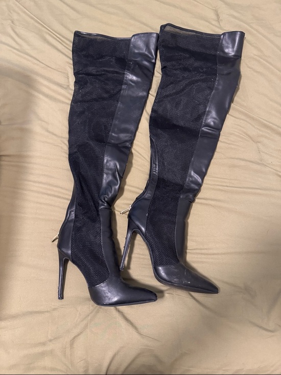 Shoes | Black Overtheknee Stiletto Boots | Poshmark
